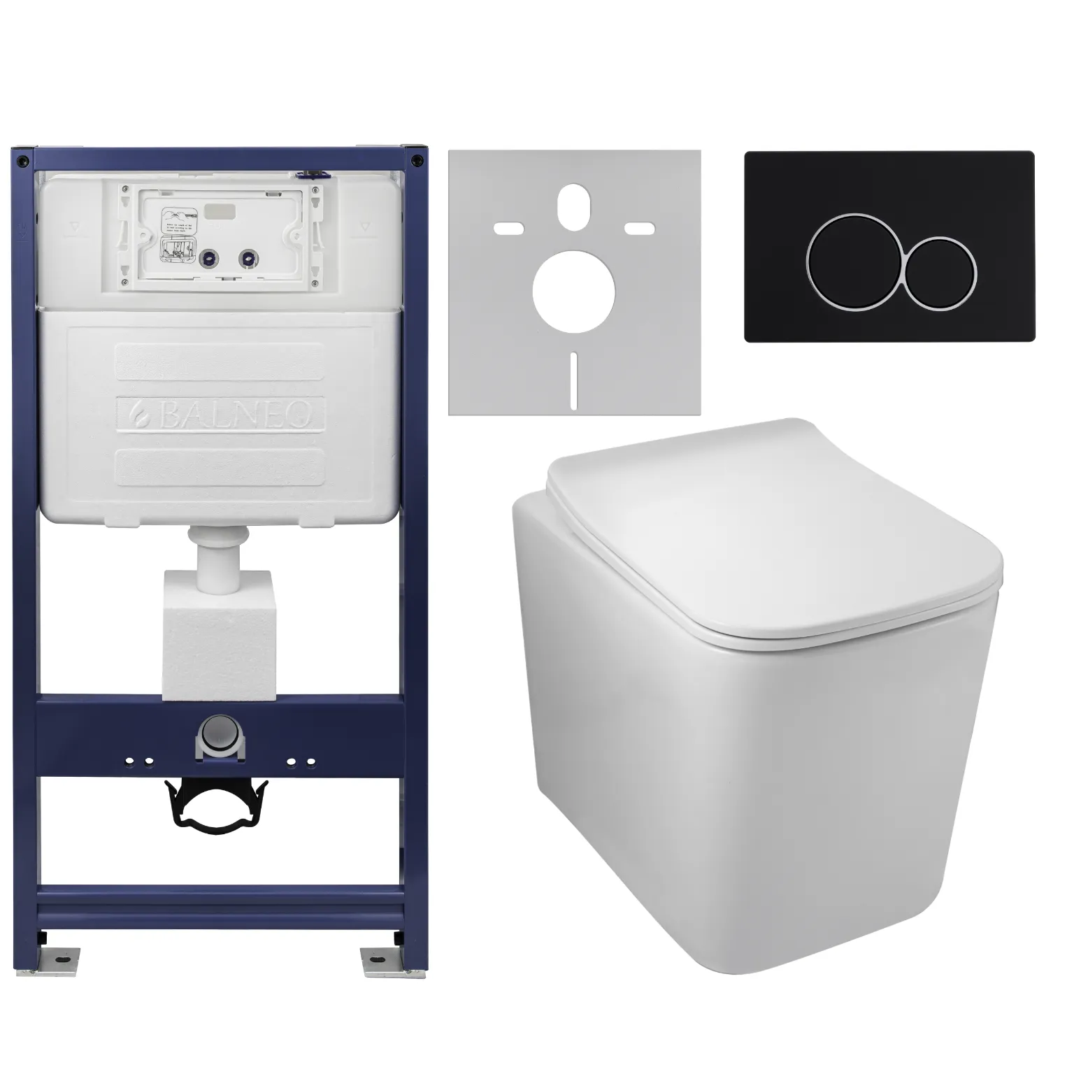 Zestaw podtynkowy WC Balneo Fix-Frame Standard WC Luga i przycisk